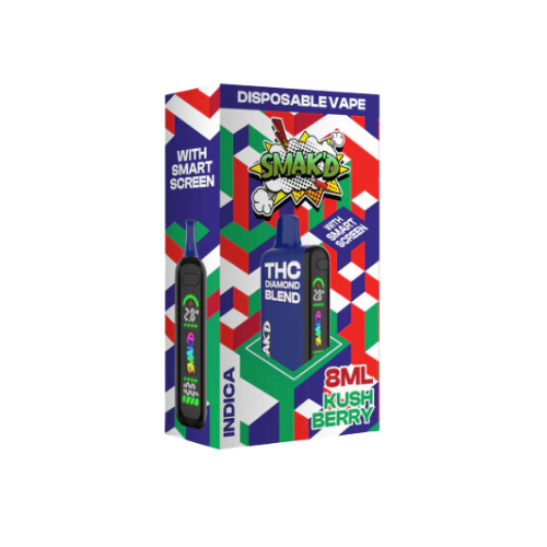 Smak'd THC Diamond Blend 8ml Disposable Vape Kush Berry Indica Smak'd THC Diamond Blend 8ml Disposable Vape Kush Berry Indica